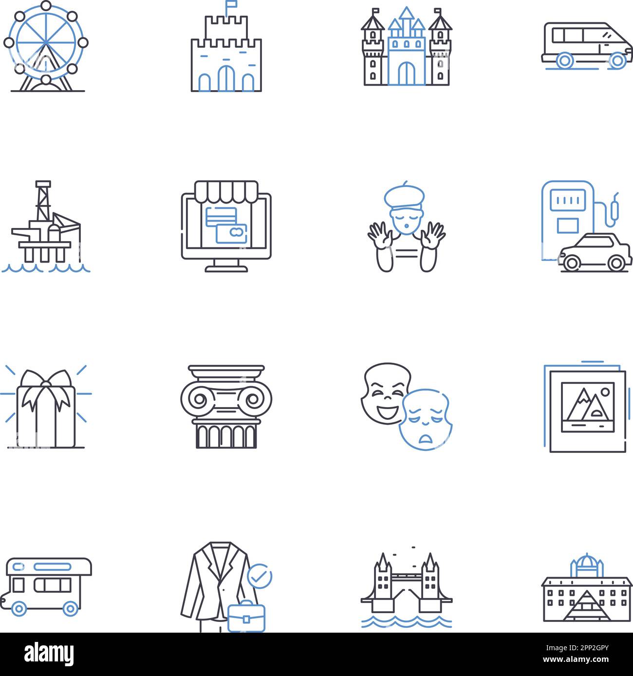 Software Field Line Icons Collection Coding Development Programming Debugging Testing