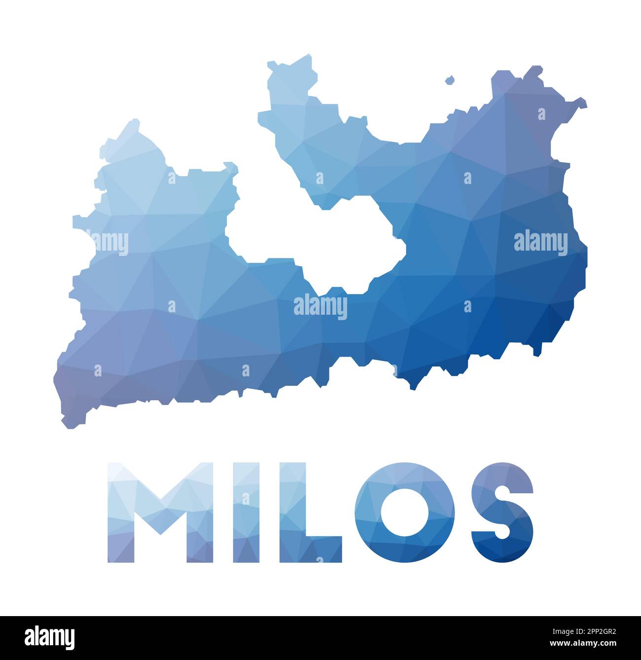 Low poly map of Milos. Geometric illustration of the island. Milos ...