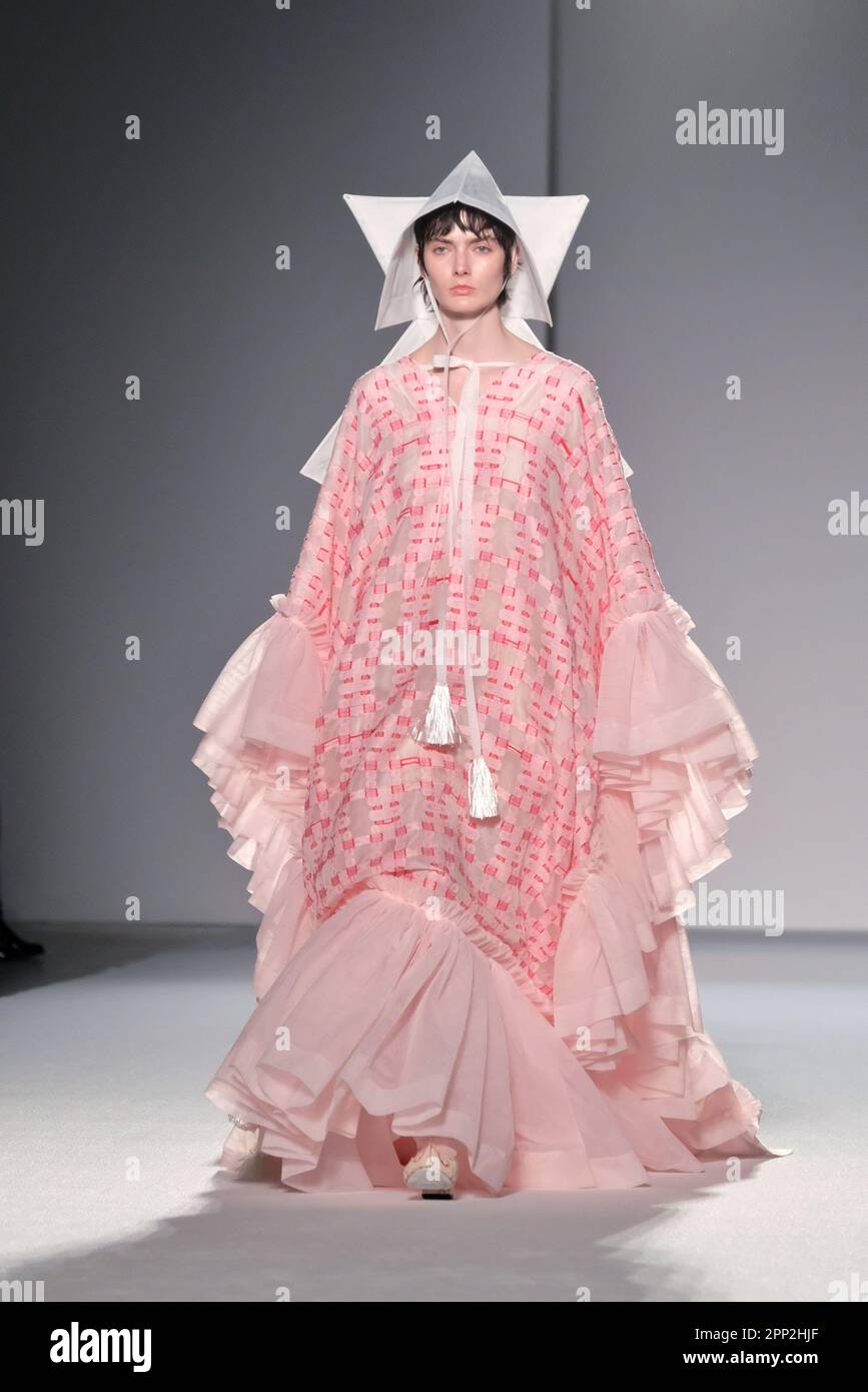 London, UK. 21st April, 2023. Korea-based designer Minju Kim, the inaugural winner of Netflix's ...