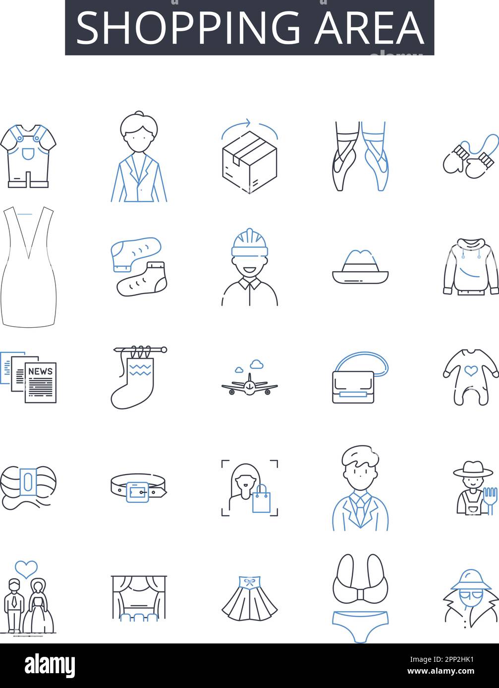 Shopping area line icons collection. Foundation, Framework, Structure ... Shopping area line icons collection. Foundation, Framework, Structure ...