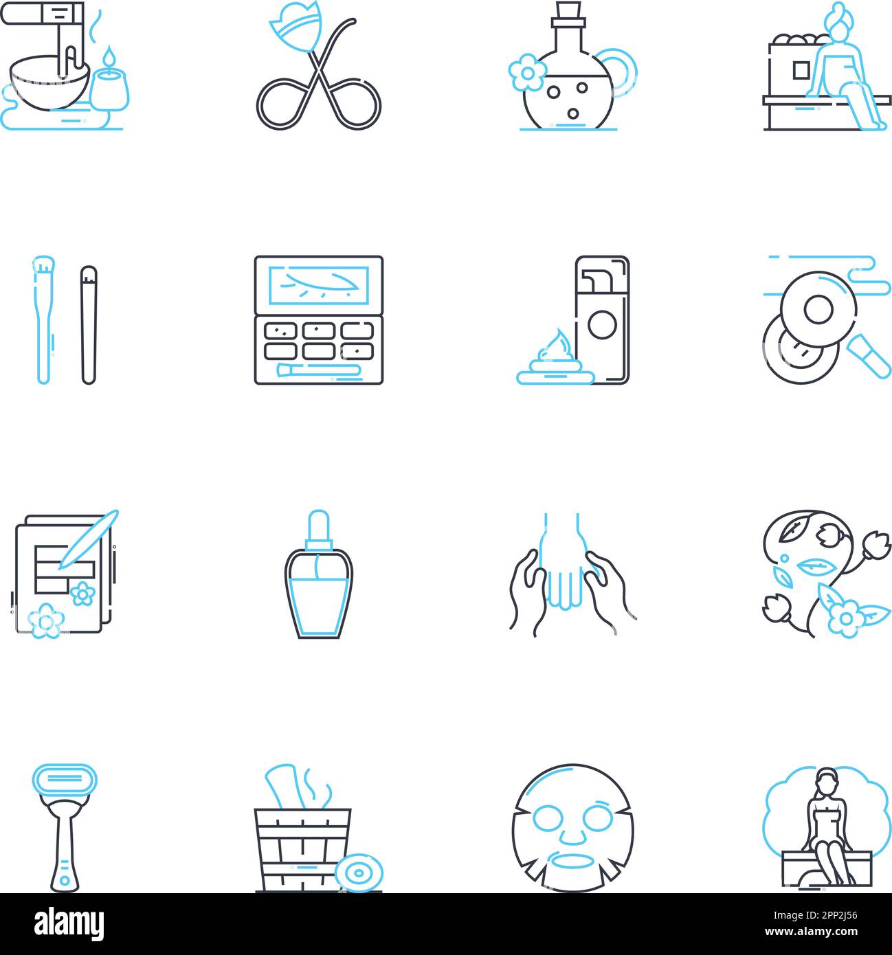 Fitness gym linear icons set. Strength, Cardio, Muscle, Endurance ...