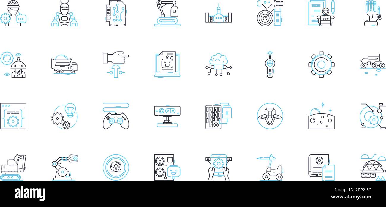 Constructor linear icons set. Build, Design, Blueprint, Framework ...