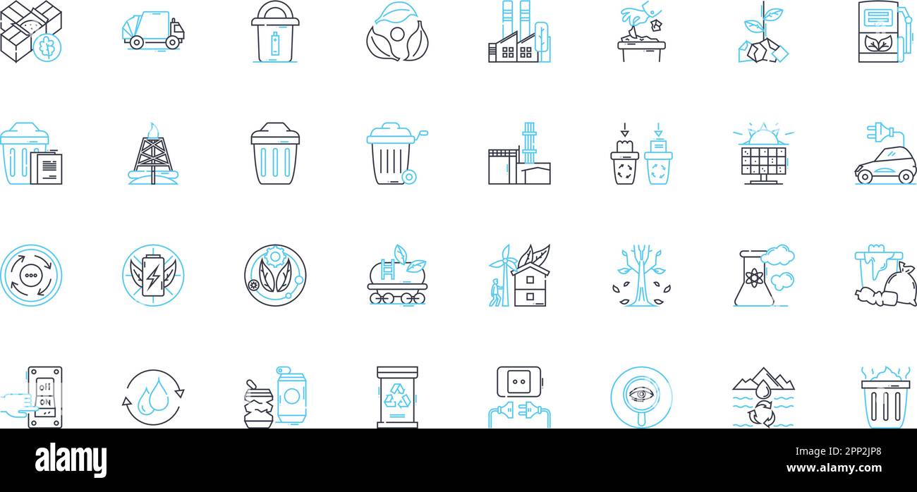 Conservation linear icons set. Preservation, Sustainability ...