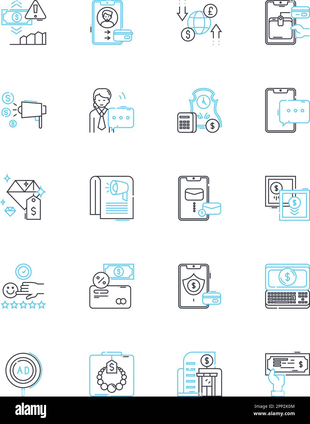 Branding and identity linear icons set. Consistency, Differentiation ...