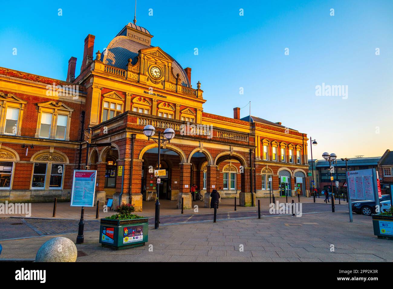 Exterior of Victorian 19th century Norwich Station, Norwich, Norfolk ...