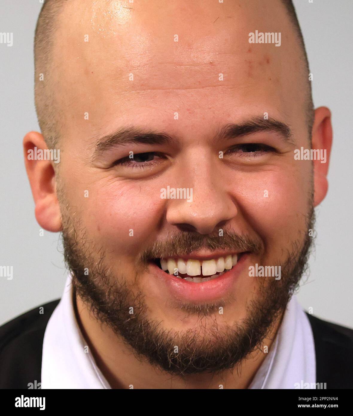 Luca Brecel post match interview during day seven of the Cazoo World ...