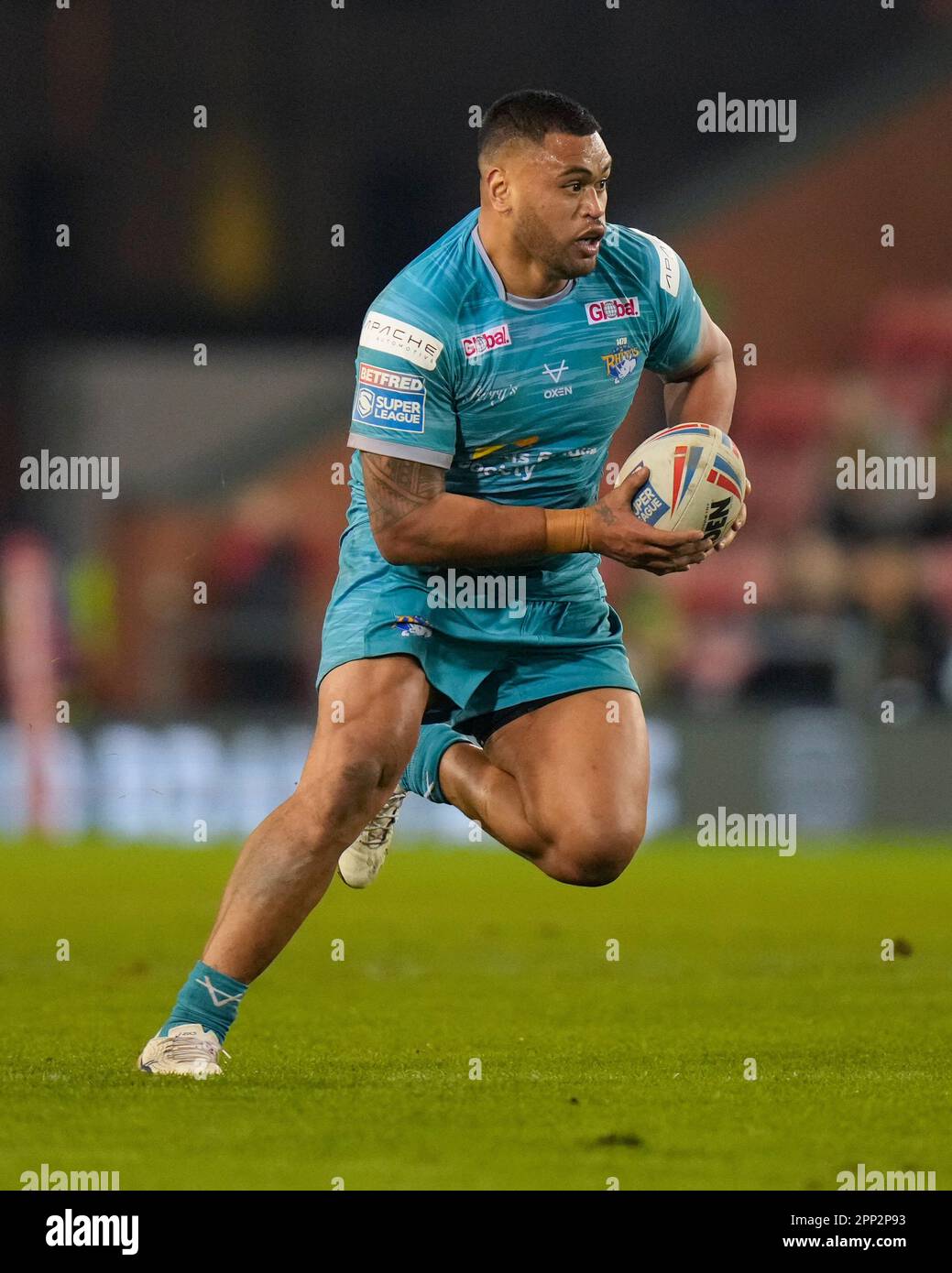 Ben Reynolds #15 of Leigh Leopards during the Betfred Super League ...