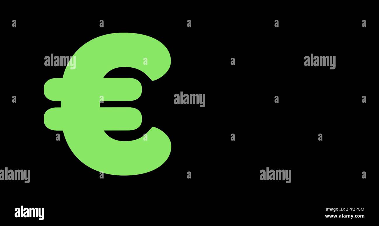 Composition of euro symbol on black background with copy space Stock ...