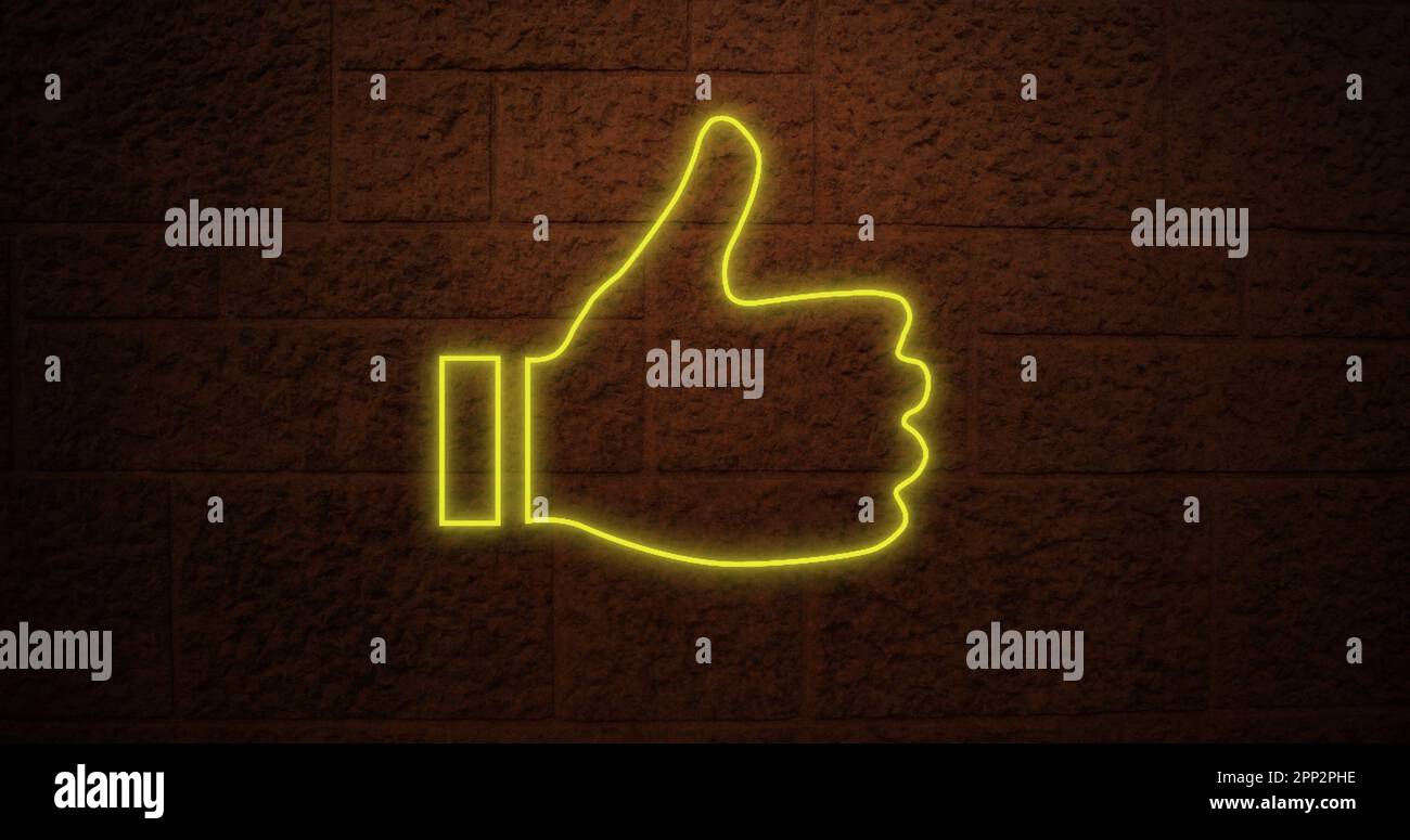 Neon yellow thumbs up hi-res stock photography and images - Alamy