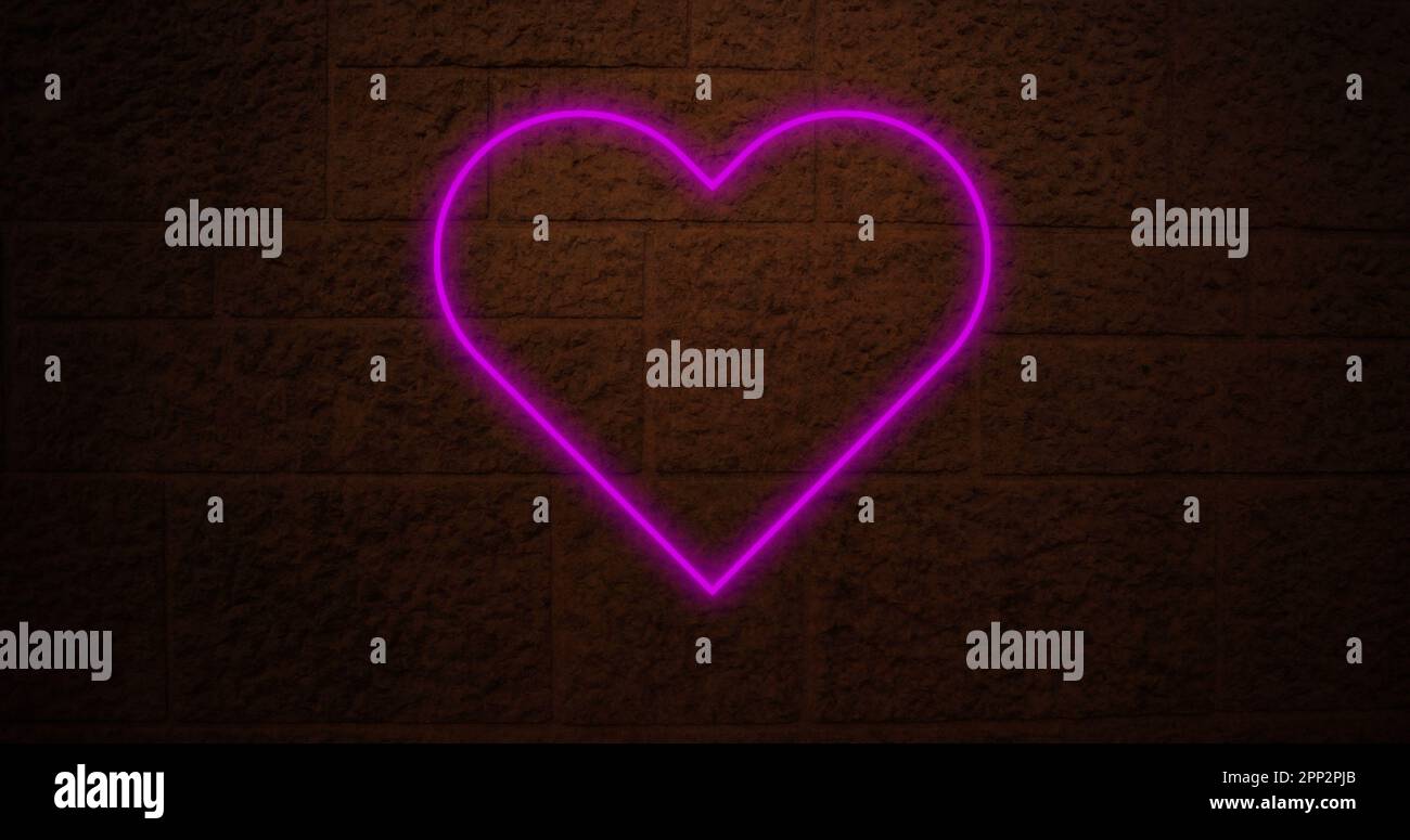 Pink brick wall heart hi-res stock photography and images - Alamy