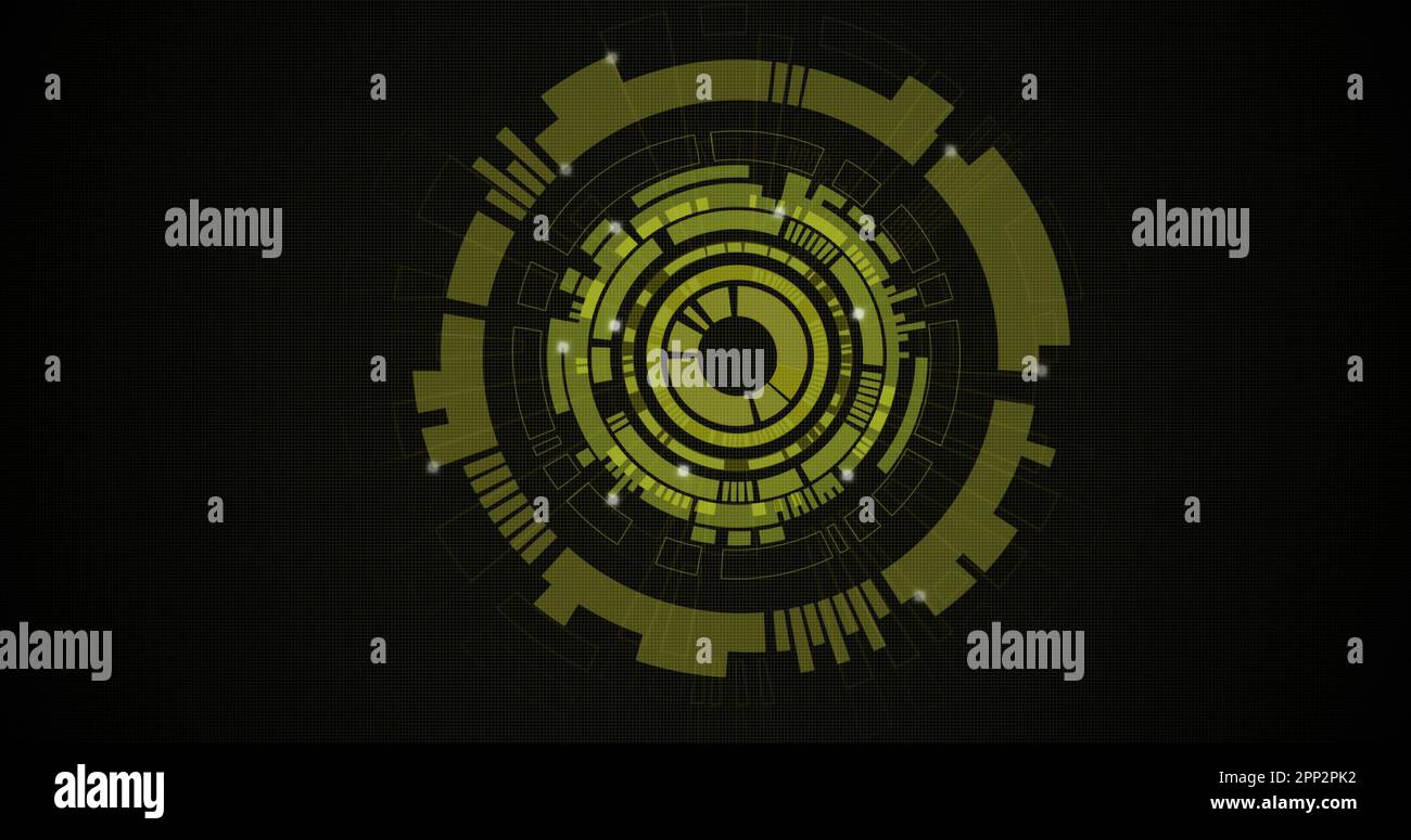 Composition of scope scanning on black background Stock Photo - Alamy