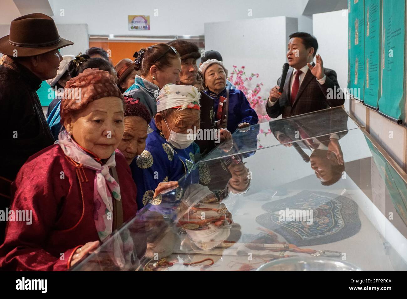 Erdenebaatar Tseveg-Ochir, right, a director of the Bogd Khaan Palace ...