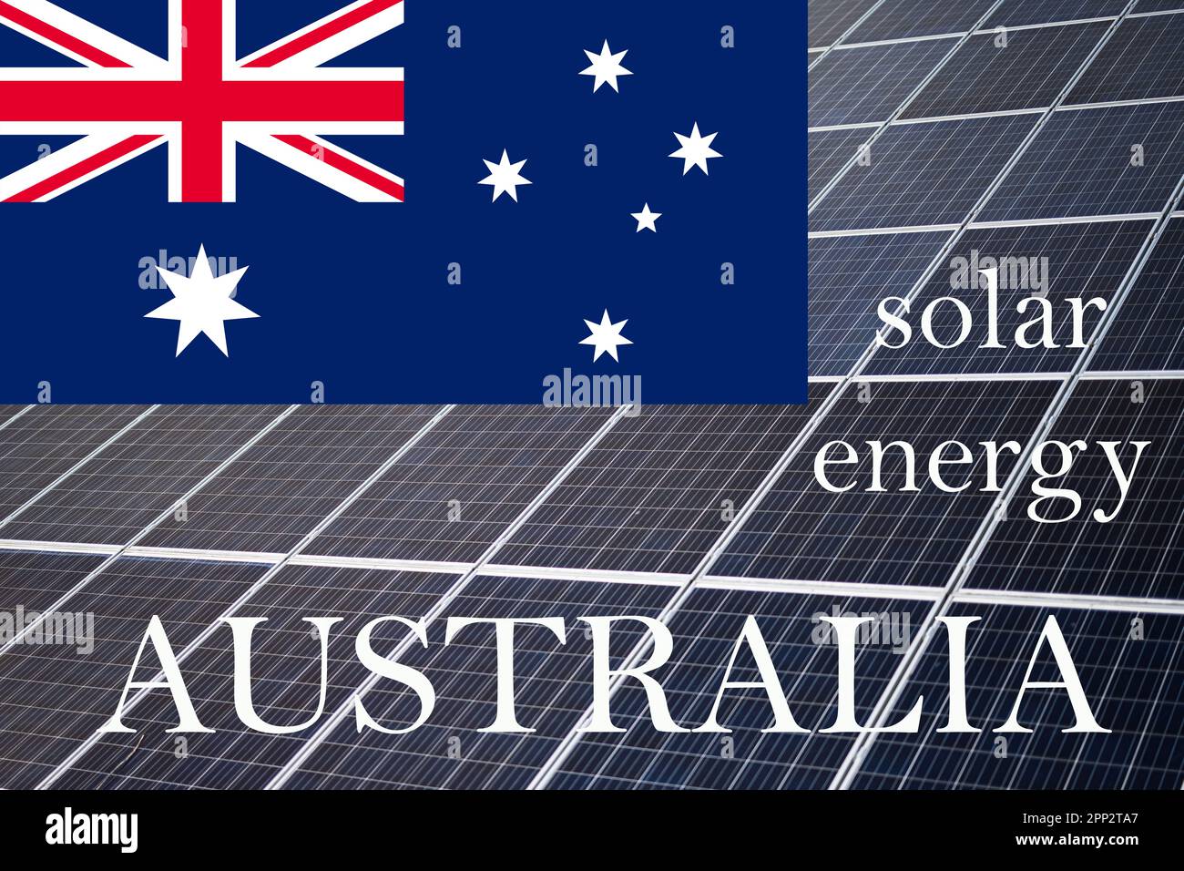 Solar energy panels with Australia flag background. Sustainable ...