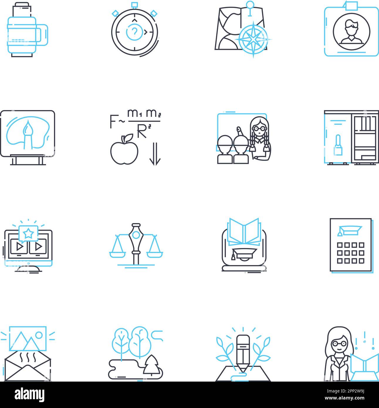 Community college linear icons set. Education, Affordable, Opportunity ...