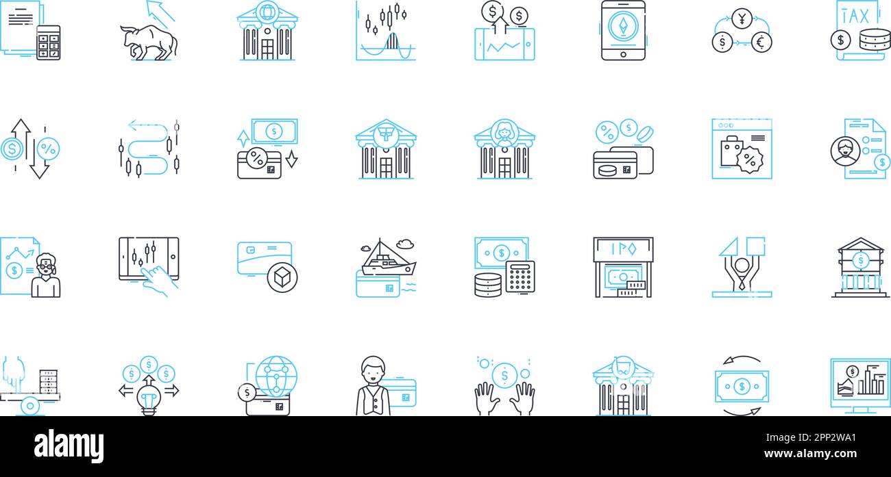 Marketplace linear icons set. Commerce, Exchange, Trade, Barter ...