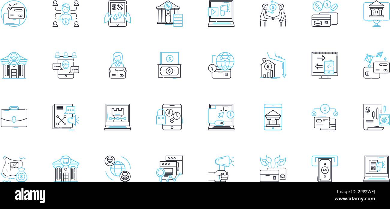 Investment leadership linear icons set. Visionary, Innovative ...