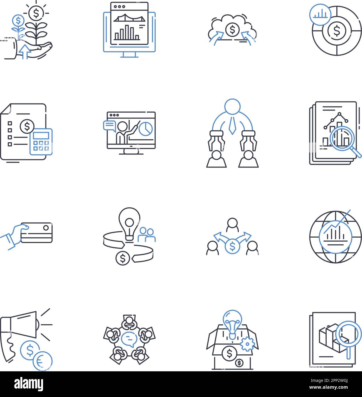Credit strategy line icons collection. Credirthiness, Scores ...