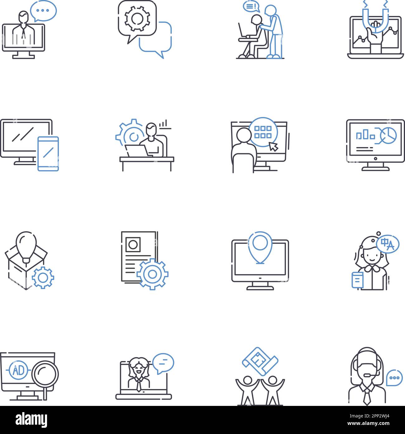 Performance And Output Line Icons Collection Efficiency Productivity Performance Output