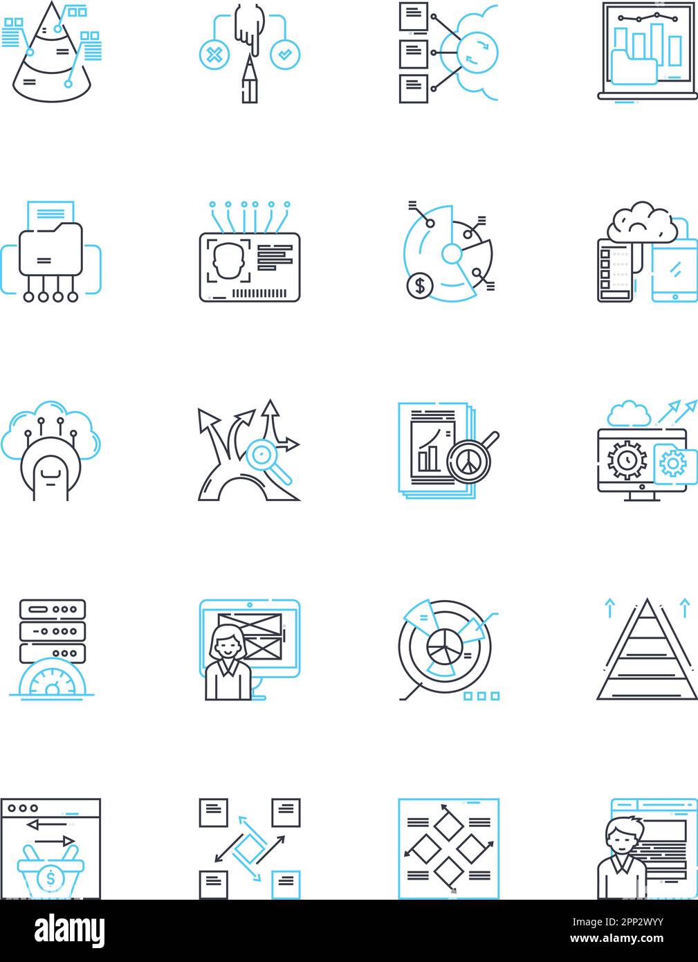 Social web linear icons set. Connect, Share, Nerk, Like, Tweet, Comment ...