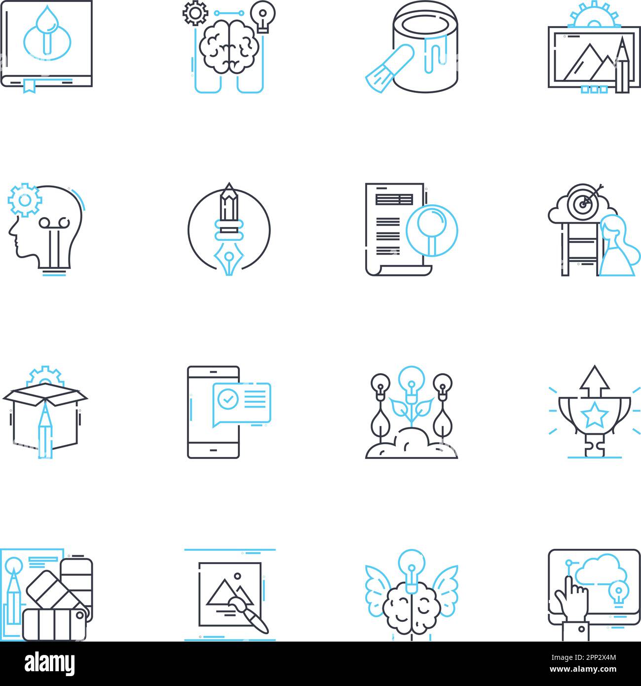 Nonconventional design linear icons set. Unique, Creative, Avant-garde ...