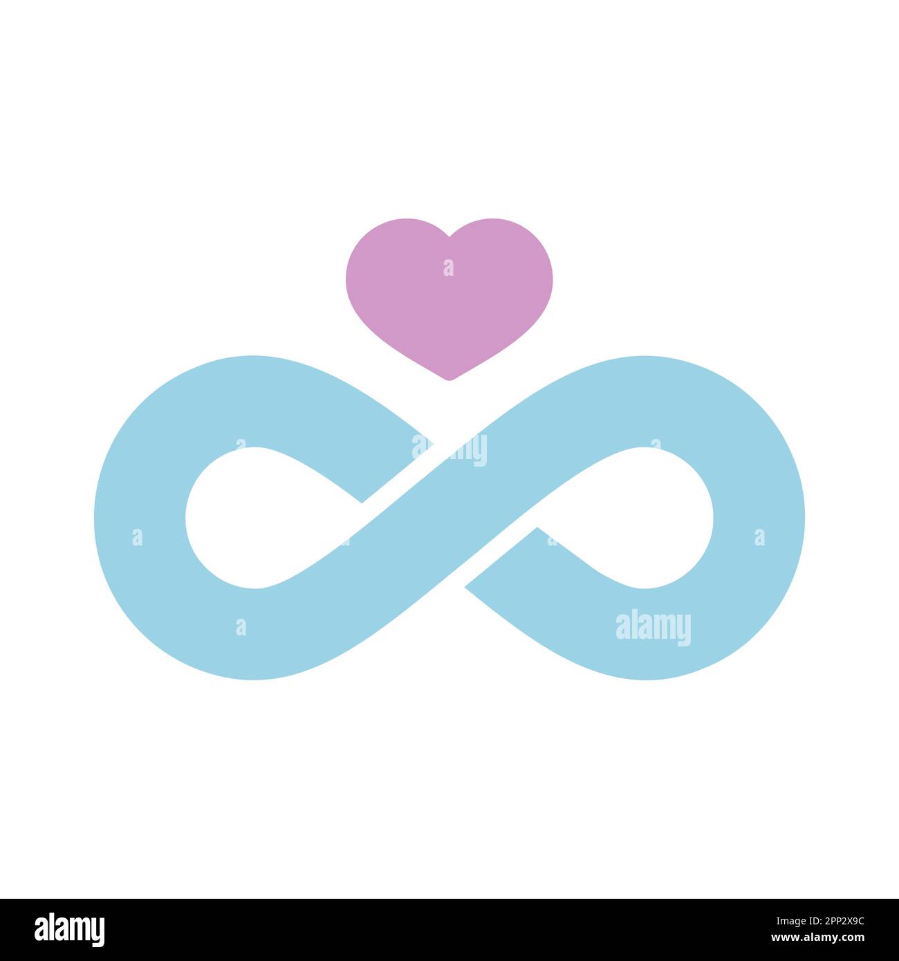 Infinity sign and heart symbol of eternal love isolated glyph icon ...