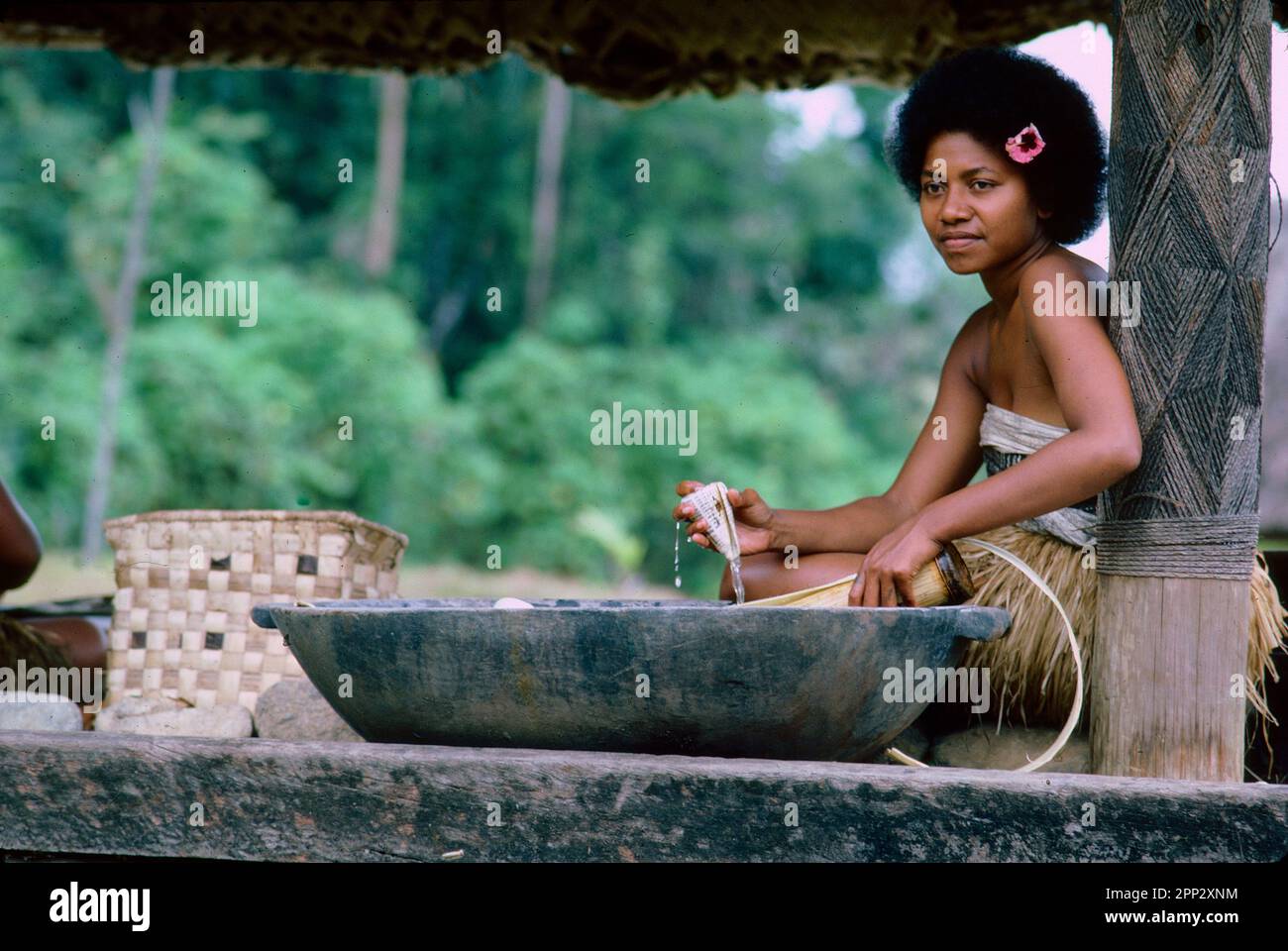Woman weaving mat, Pacific Harbour Cultural Centre, Viti Levu, Fiji ...