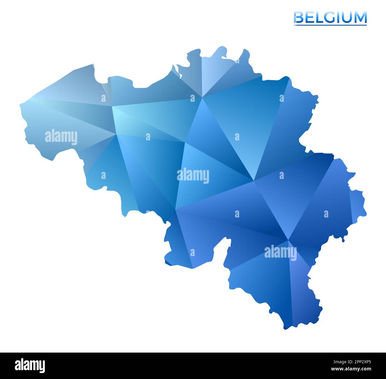 Vector polygonal Belgium map. Vibrant geometric country in low poly ...