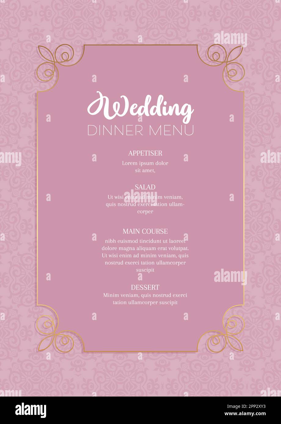 Wedding invite invitation menu Stock Vector Images - Alamy