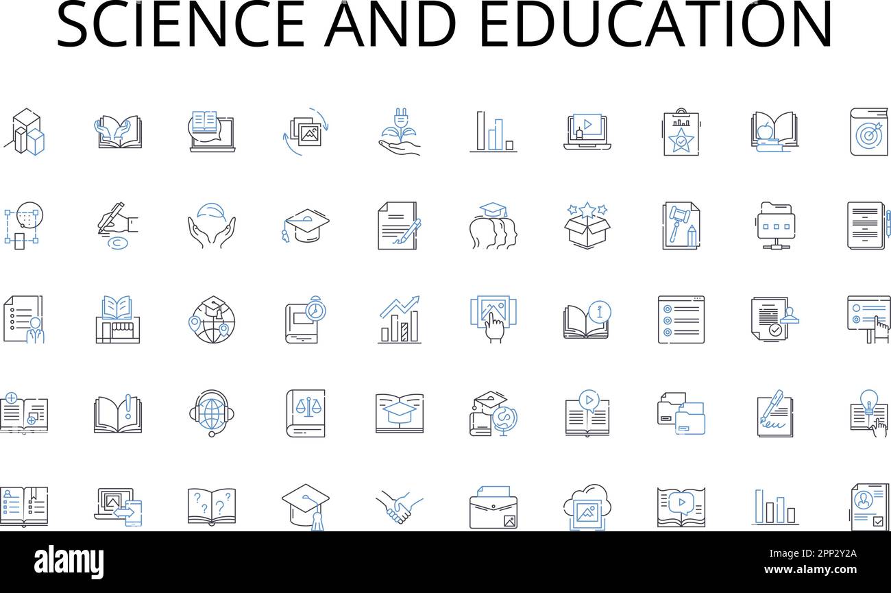 Science and education line icons collection. Development, Training ...