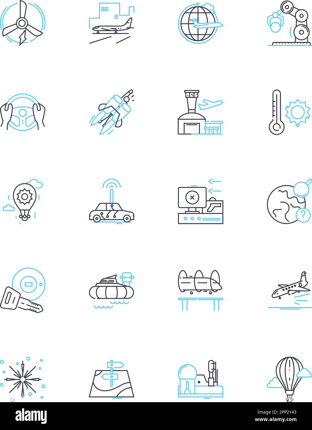 Freight transport linear icons set. Shipping, Logistics, Cargo ...