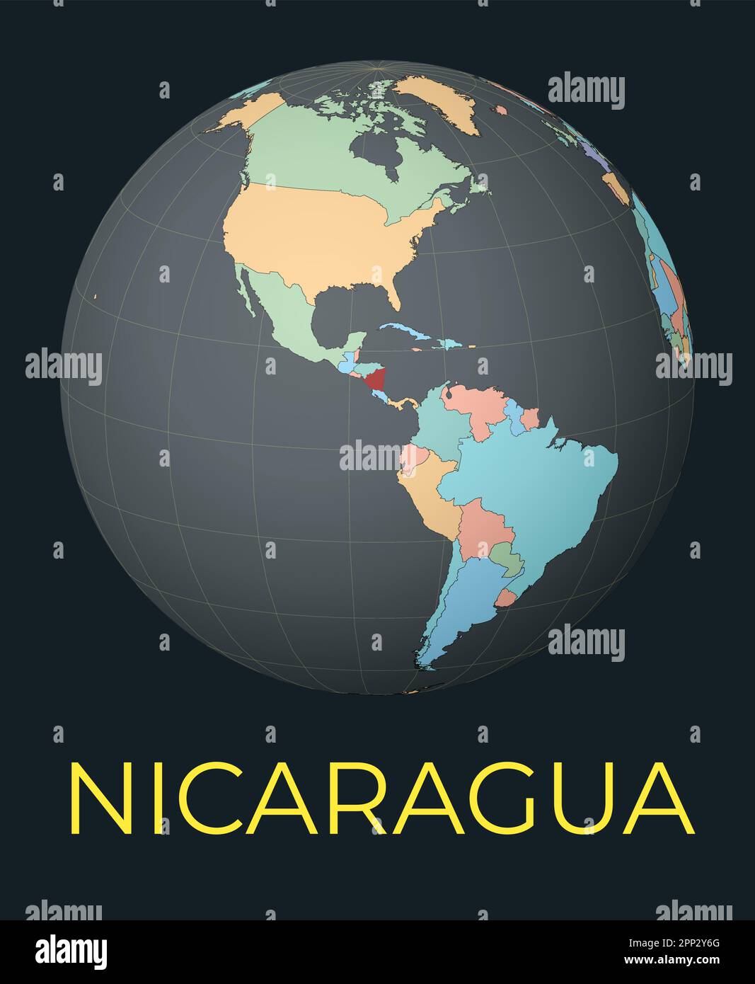 Nicaragua World Continent Map