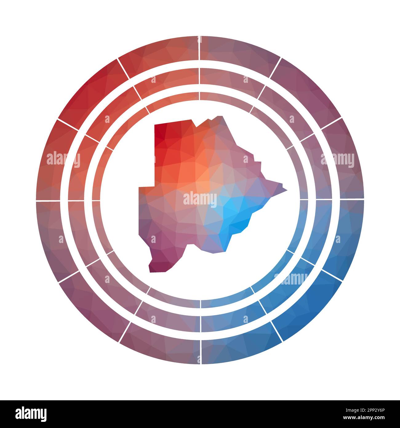 Botswana badge. Bright gradient logo of country in low poly style Stock ...