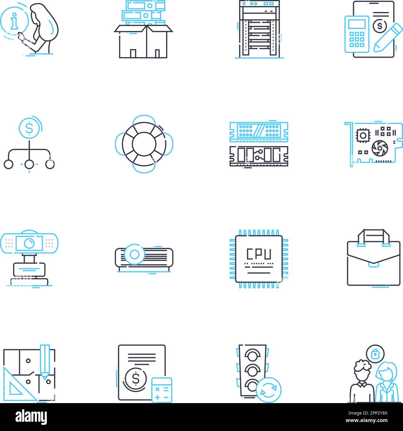 Cyber marketplace linear icons set. eCommerce, Digital, Online ...