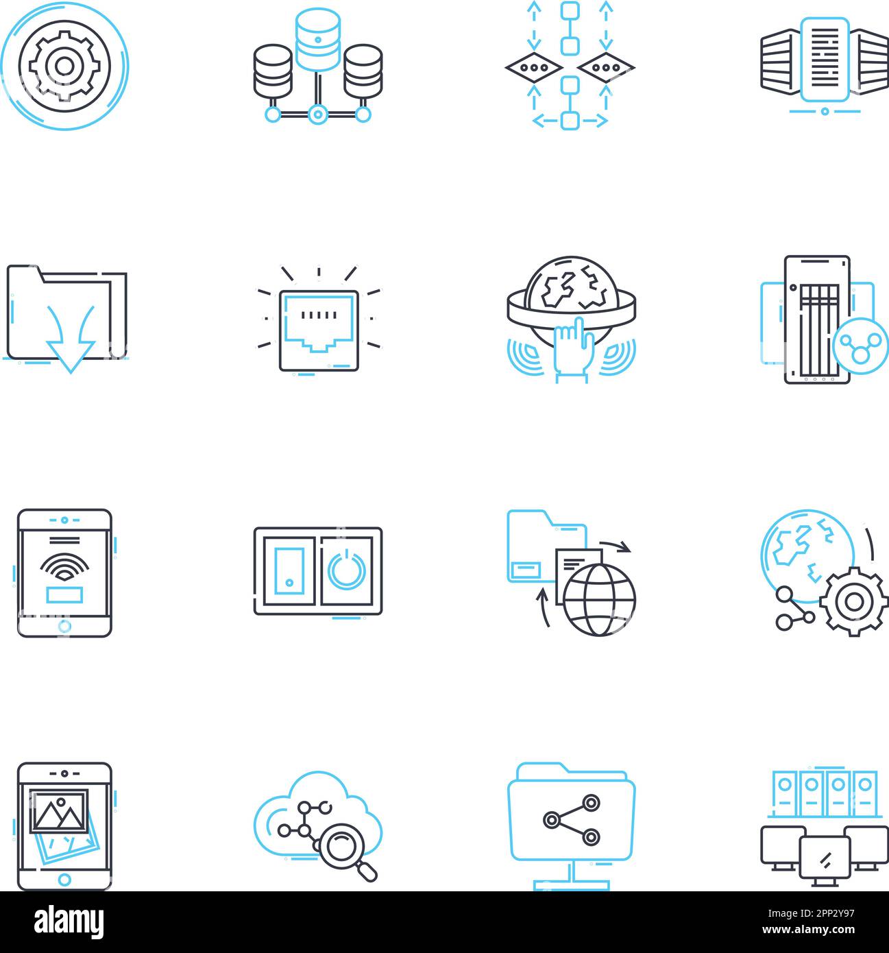 Mesh linear icons set. Netting, Woven, Interlaced, Fibers, Knitted ...