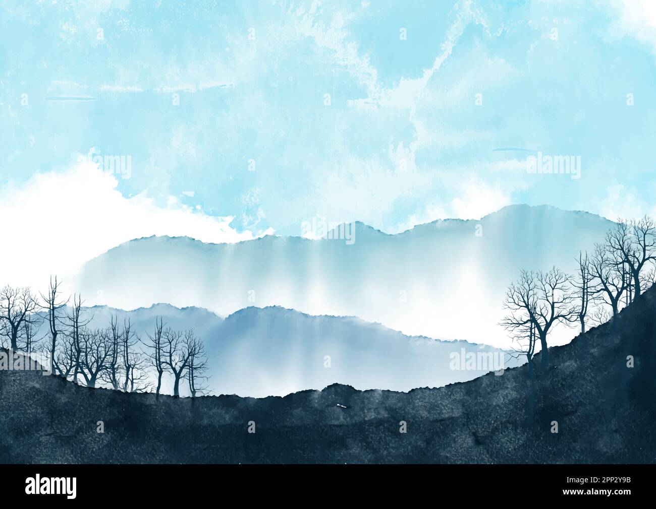 Watercolour painting sky Stock Vector Images - Alamy