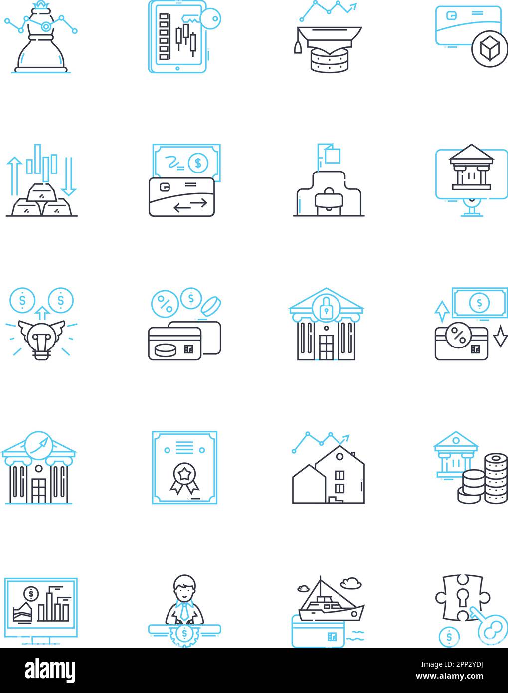 Virtual Assistant Linear Icons Set Efficiency Productivity Automation Scheduling
