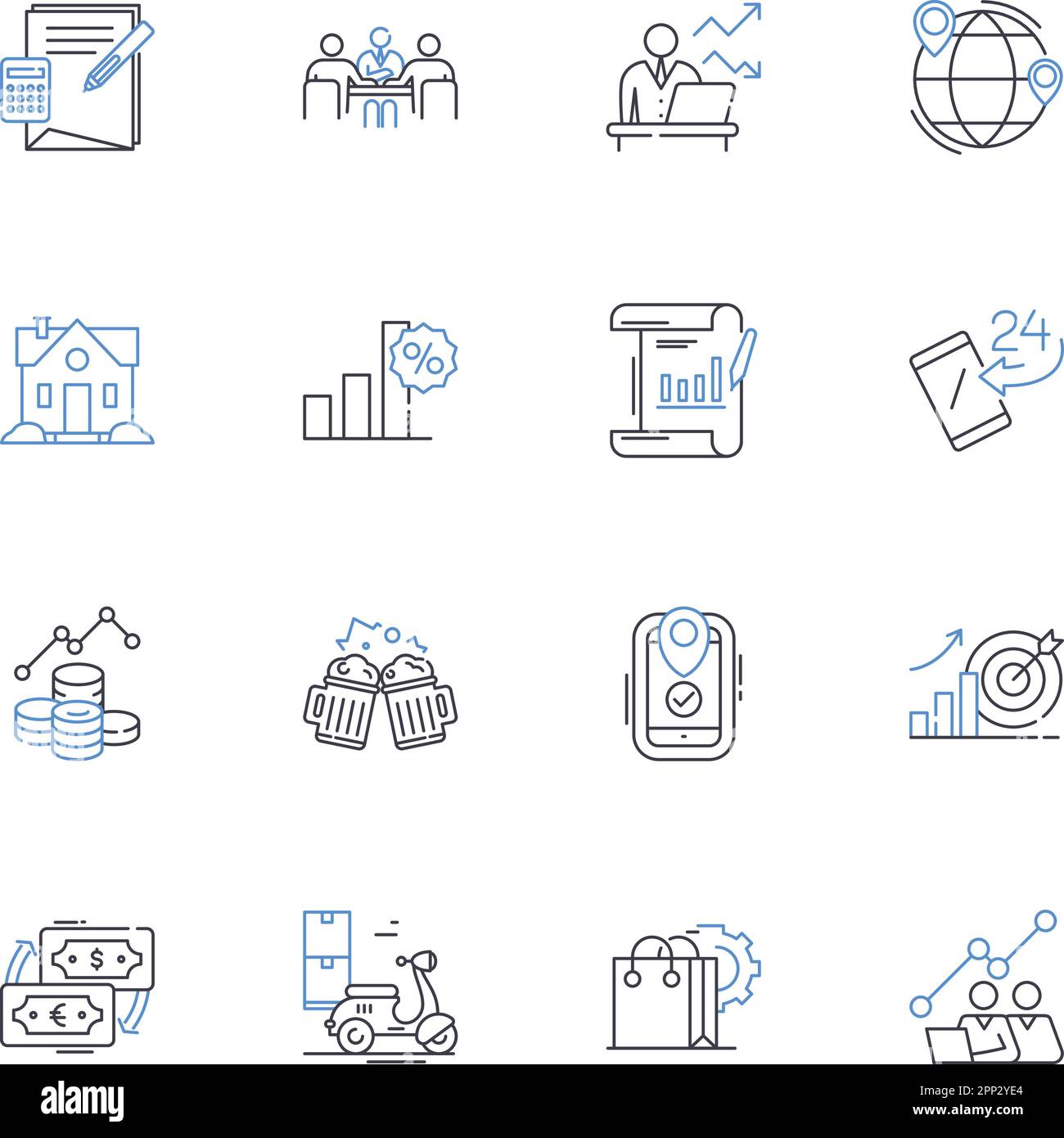 Merchandising and net line icons collection. Sales, Display, Marketing ...