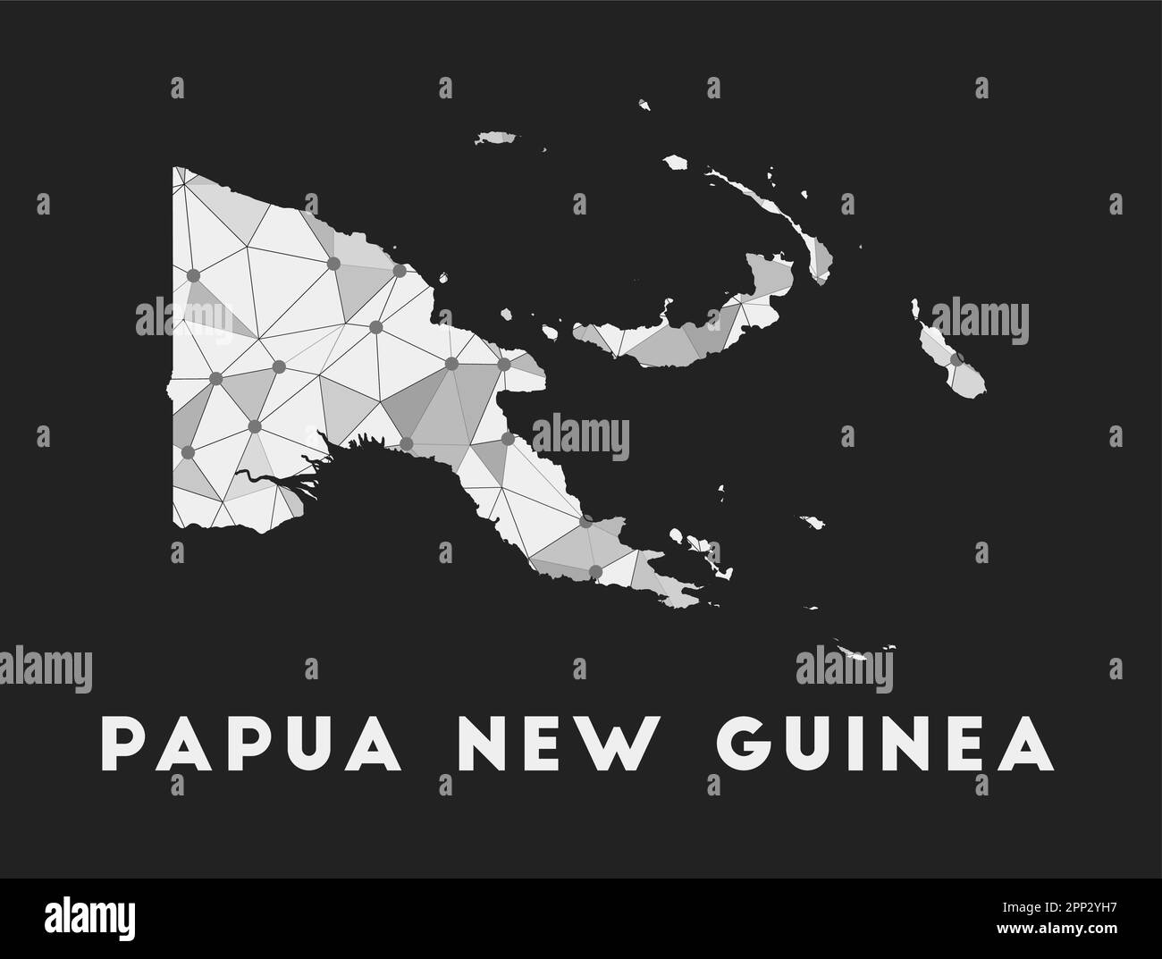 Papua New Guinea - communication network map of country. Papua New ...