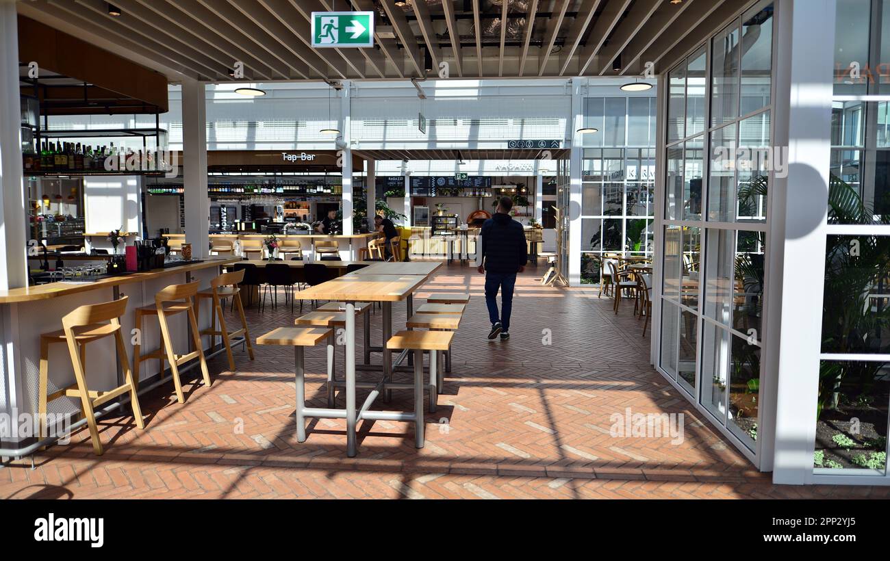 Warsaw, Poland. 21 April 2023. Food Hall Ogrody Ulricha is a unique ...