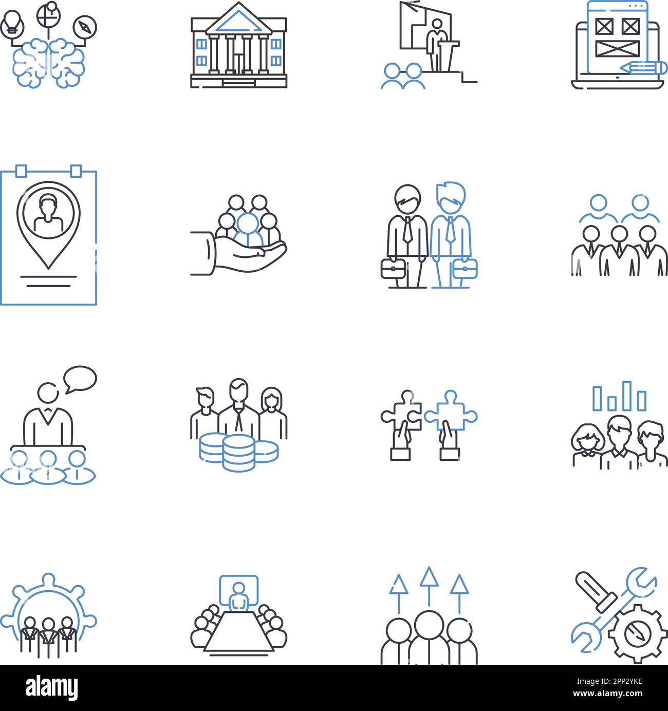 Chief Executives line icons collection. Leaders, Management, Strategy ...