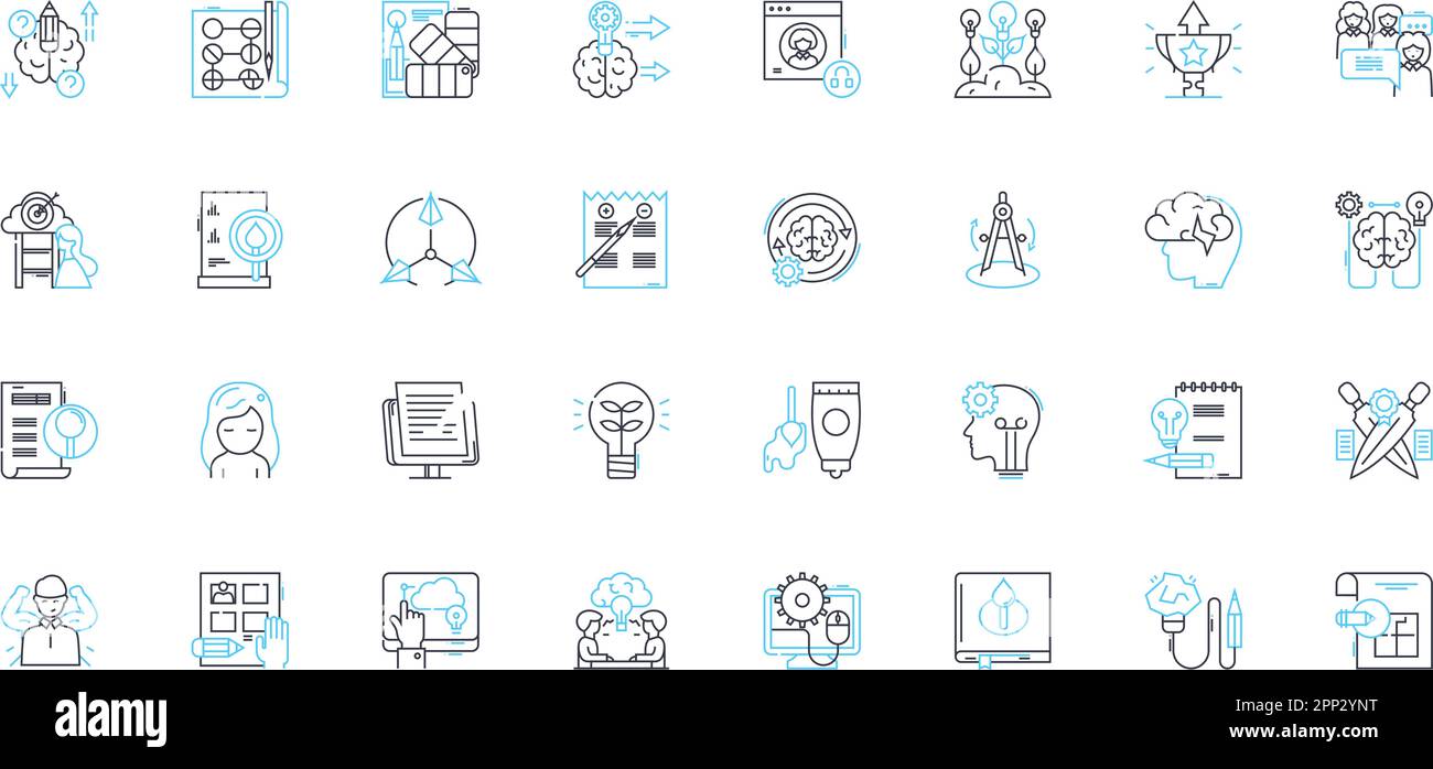 Artistic expression linear icons set. Creativity, Imagination ... Artistic expression linear icons set. Creativity, Imagination ...
