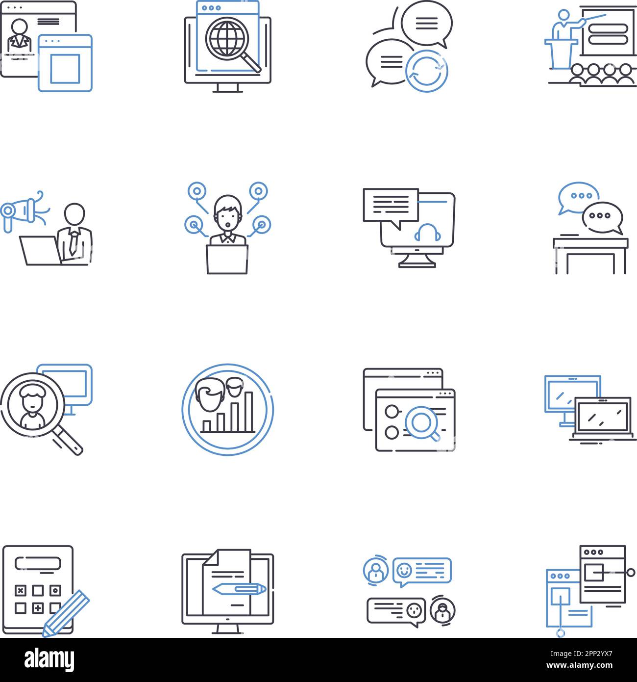Web surfers line icons collection. Browsers, Online, Internet, Searches, Navigators, Surfers ...