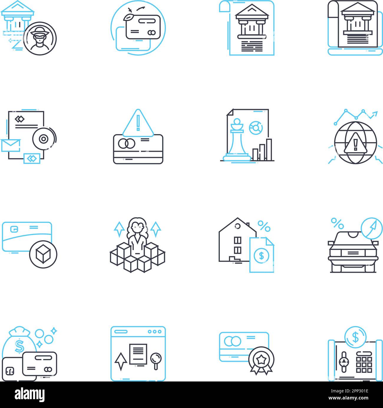 Fiscal responsibility linear icons set. Budgeting, Thriftiness ...
