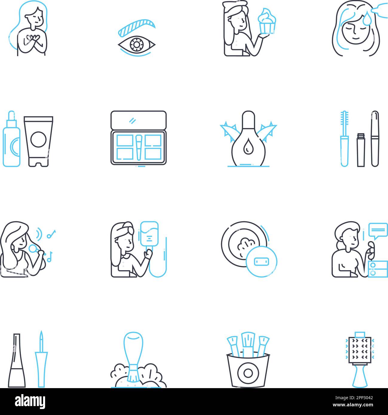 Fashion statement linear icons set. Bold, Chic, Iconic, Trendy, Classic ...