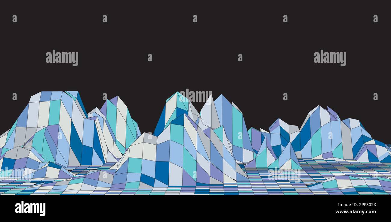 Low poly abstract wireframe landscape design banner Stock Vector Image ...