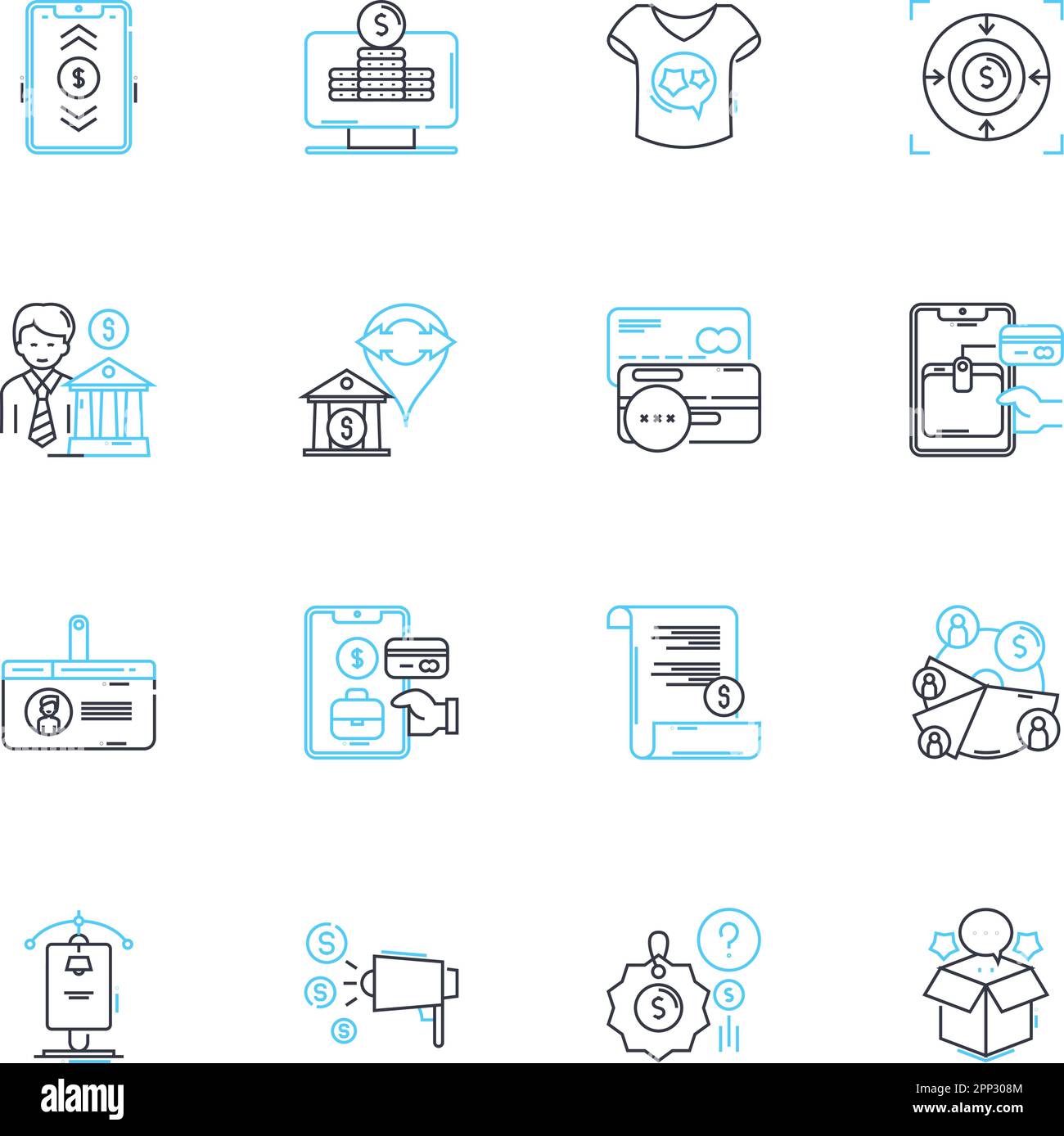 Charge - Fee linear icons set. Payment, Cost, Expense, Toll, Tollgate ...