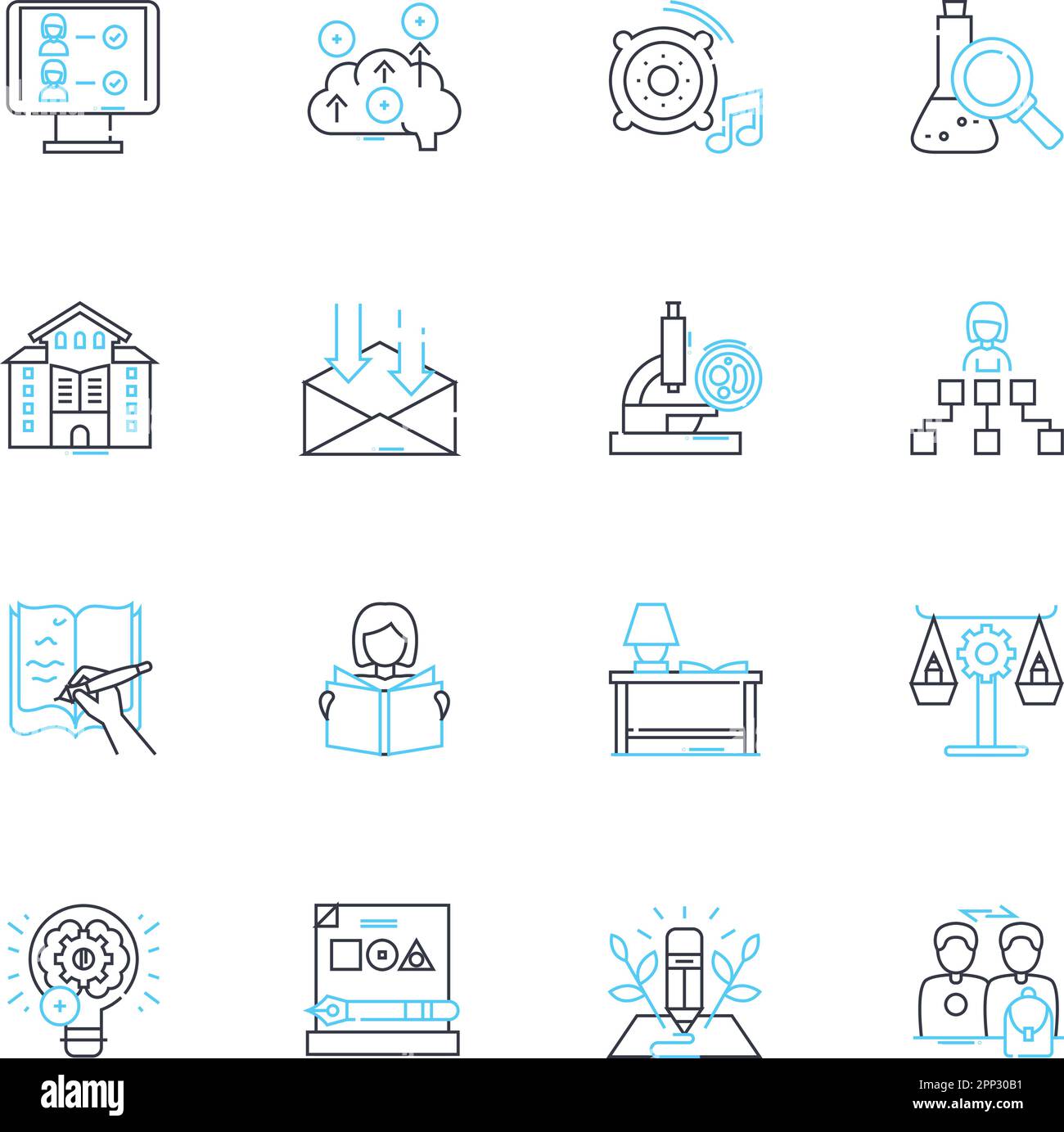 Career ambition linear icons set. Success, Leadership, Fulfillment, Growth, Determination ...