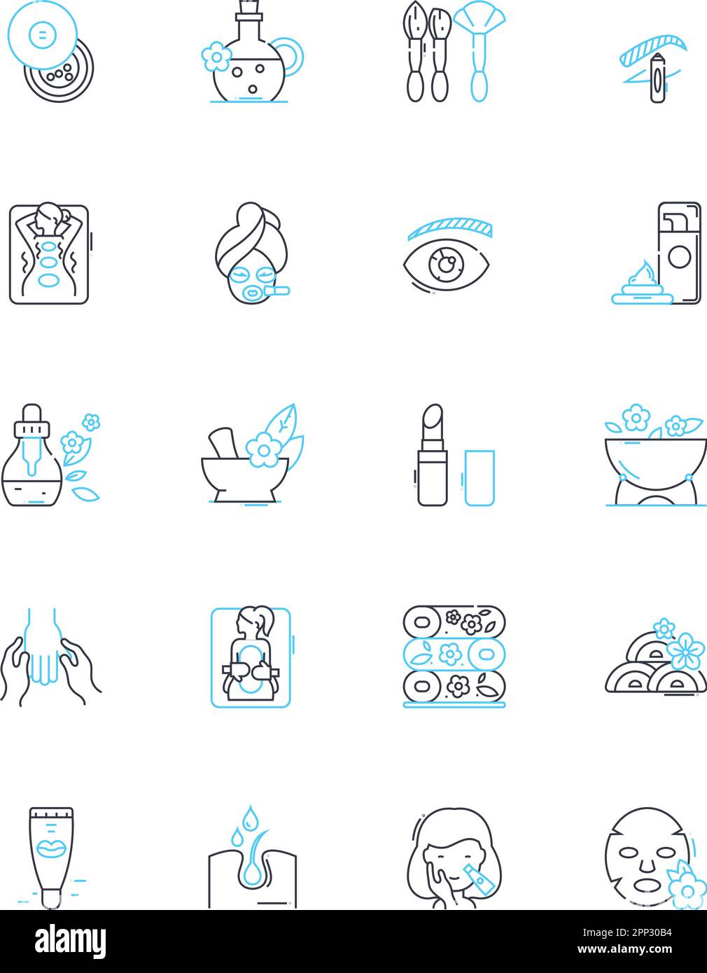 Nail salon linear icons set. Polish, Manicure, Pedicure, Cuticle ...