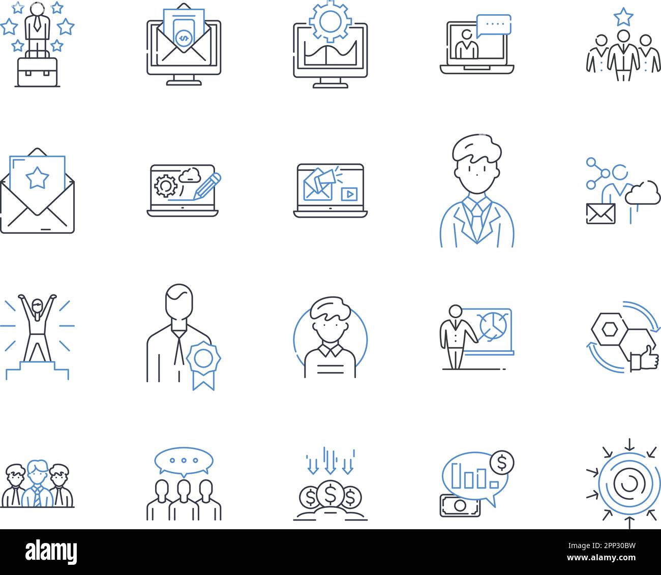 Competency mapping line icons collection. Skills, Knowledge, Abilities ...