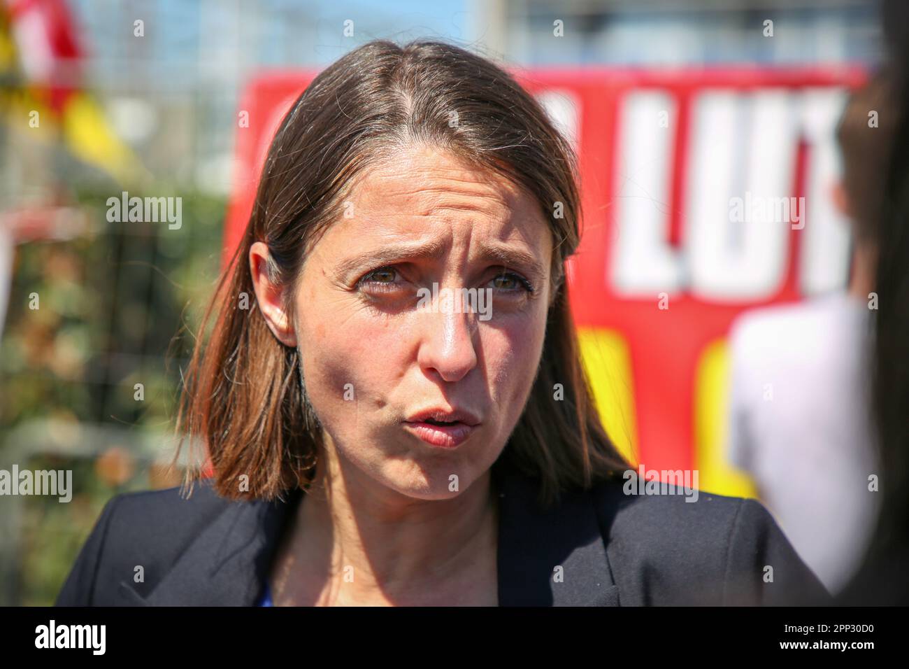 Sophie Binet, the new national secretary of the CGT (General ...